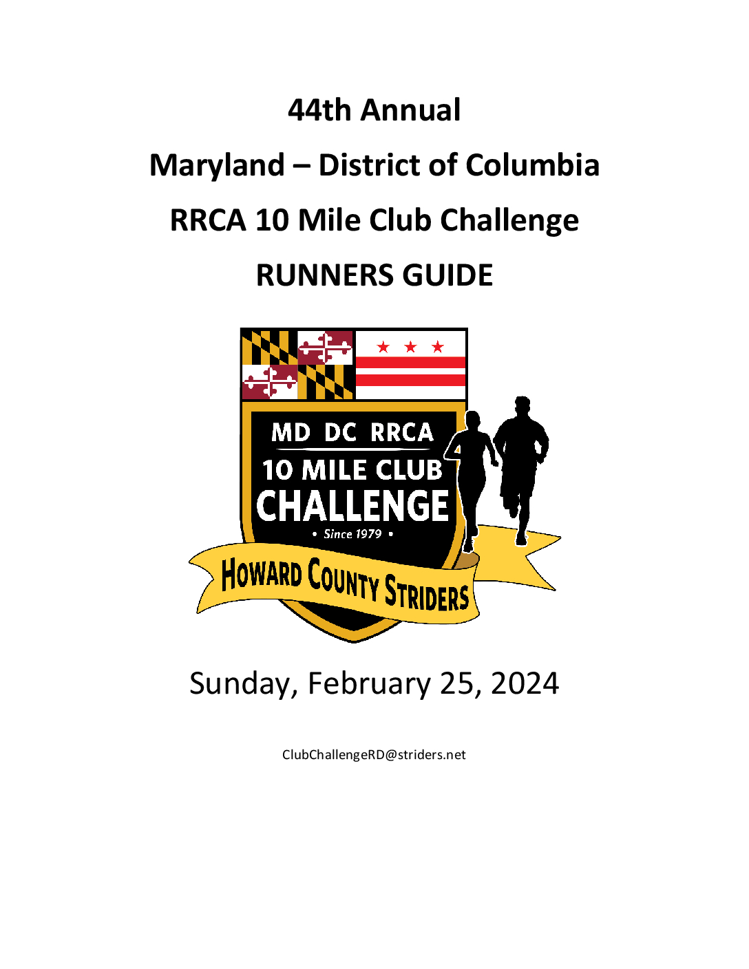 2024 Club Challenge Runners Guide – Howard County Striders